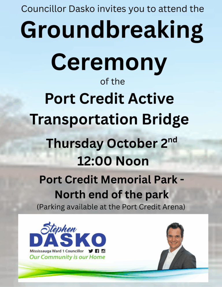 Port Credit Active Transportation Bridge – Groundbreaking Port Credit ...